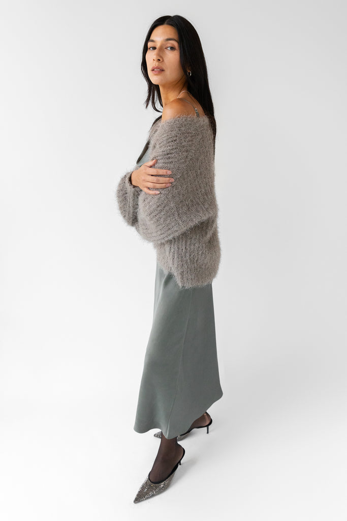 Fuzzy Open Front Cardigan | OAK + FORT – OAK + FORT USA