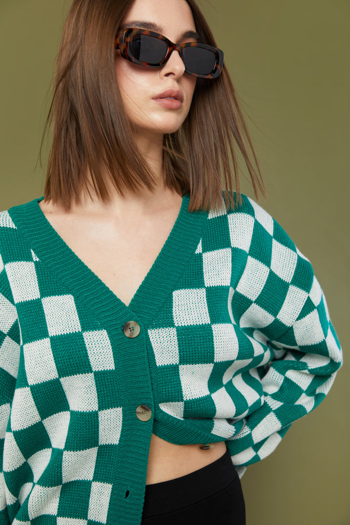 Checkered Cardigan | OAK + FORT – OAK + FORT USA