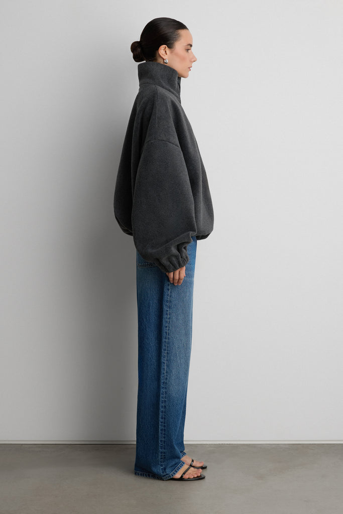 Oversized Funnel Neck Fleece Jacket | OAK + FORT – OAK + FORT USA