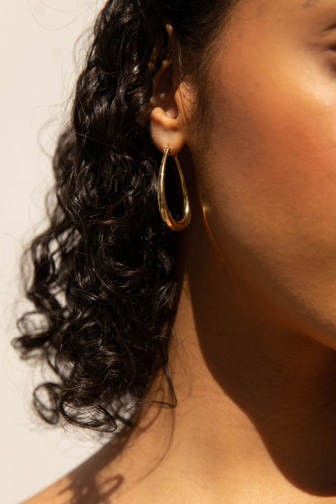 Large Tear Drop Hoops | OAK + FORT – OAK + FORT USA