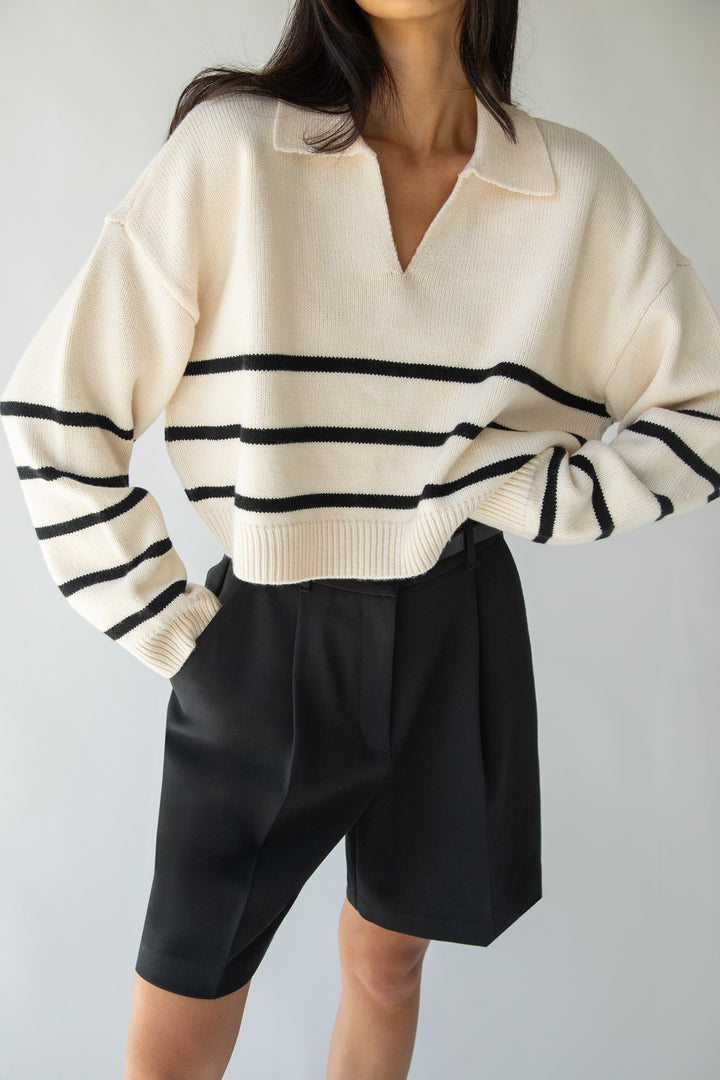 Collared Stripe Sweater | OAK + FORT – OAK + FORT USA