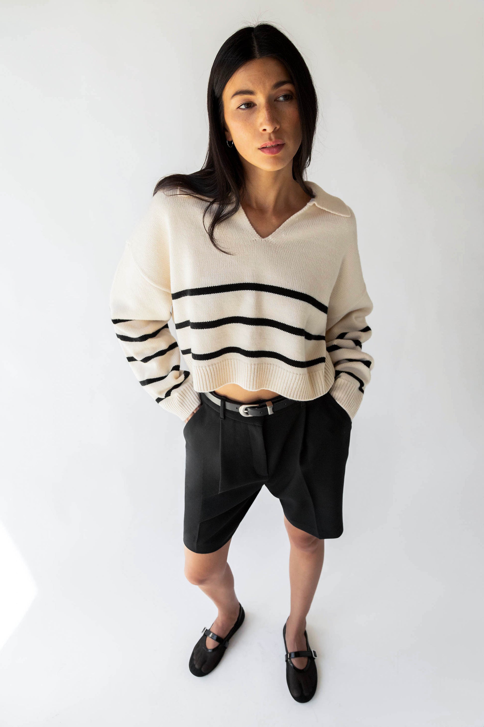 Collared Stripe Sweater | OAK + FORT – OAK + FORT USA