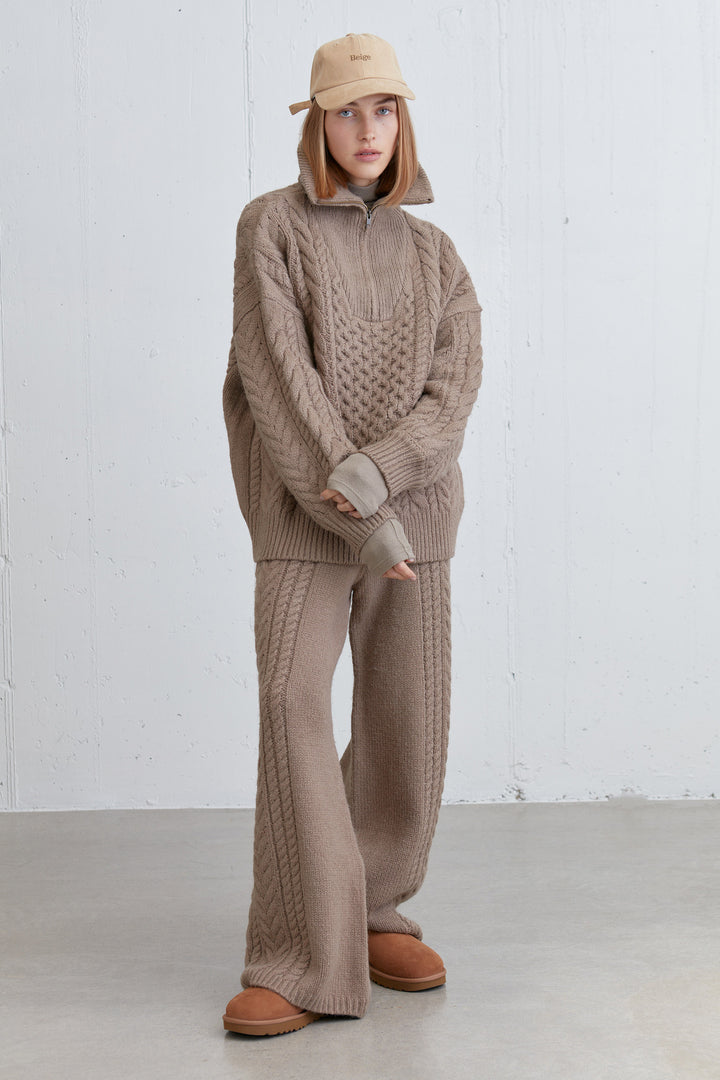 CABLE KNIT HALF ZIP – OAK + FORT USA