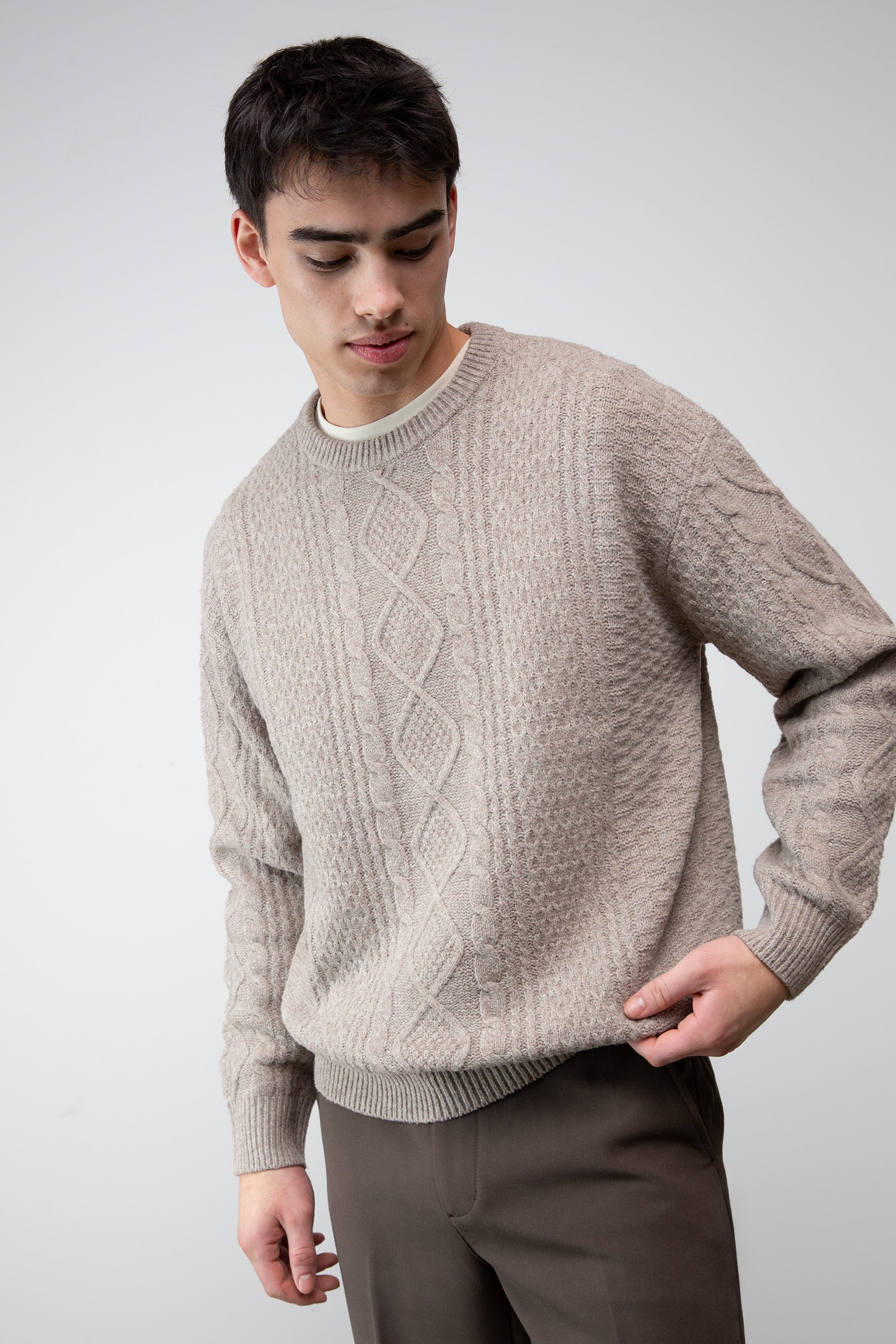 Cable Knit Crewneck Sweater | OAK + FORT – OAK + FORT USA