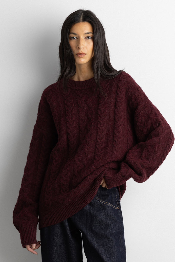 Oversized Cable Knit Sweater | OAK + FORT – OAK + FORT USA