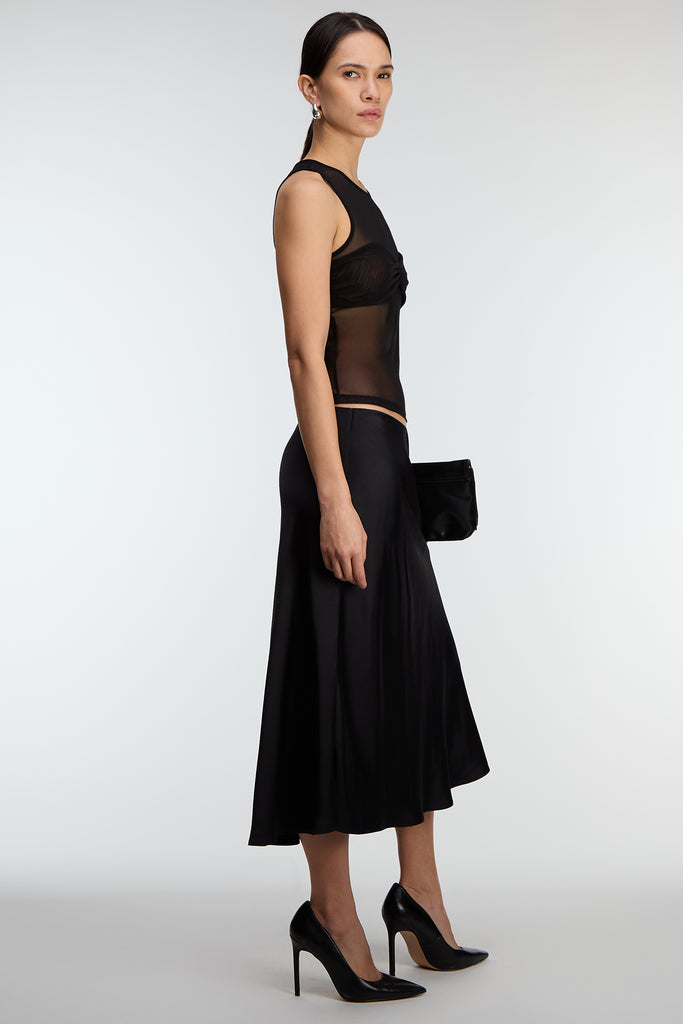 Mesh Tank Top with Ruched Bralette | OAK + FORT – OAK + FORT USA