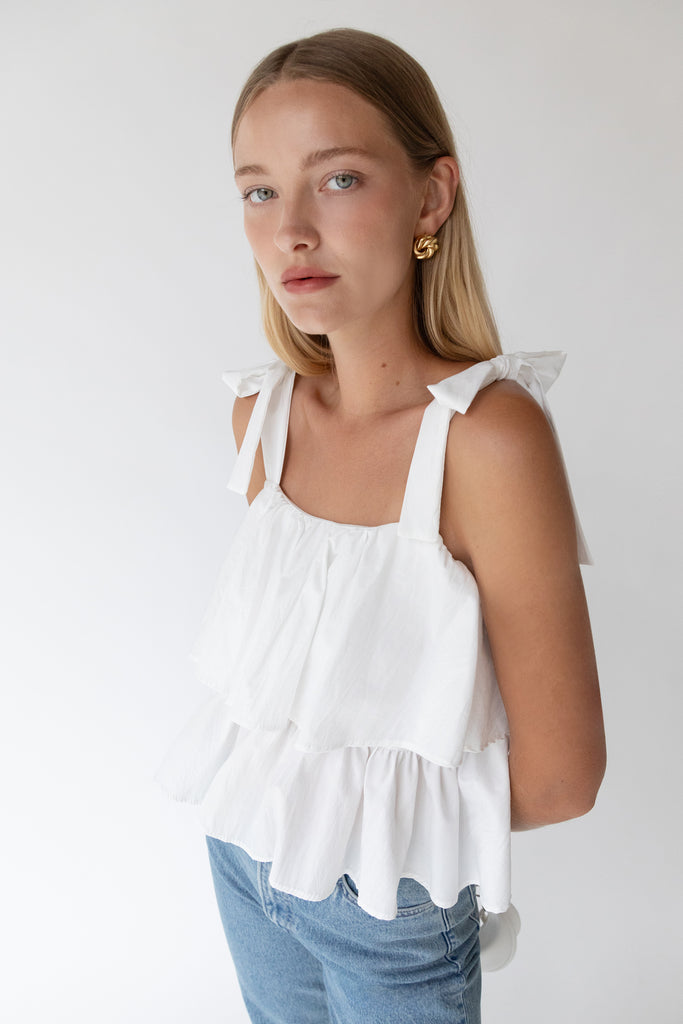 Cropped Ruffle Top | OAK + FORT – OAK + FORT USA