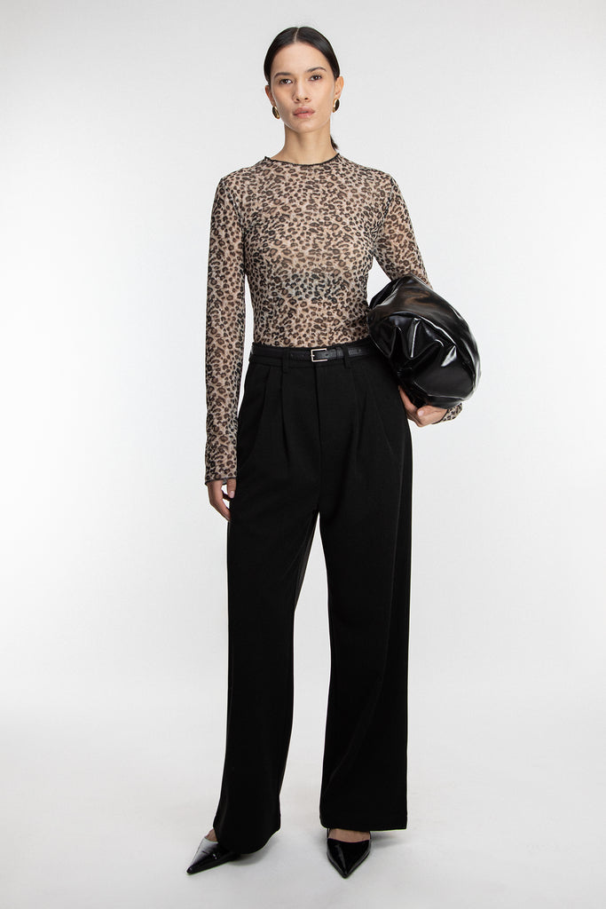Sheer Leopard Print Top | OAK + FORT – OAK + FORT USA
