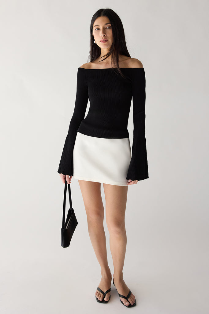 Off The Shoulder Trumpet Sleeve Top | OAK + FORT – OAK + FORT USA