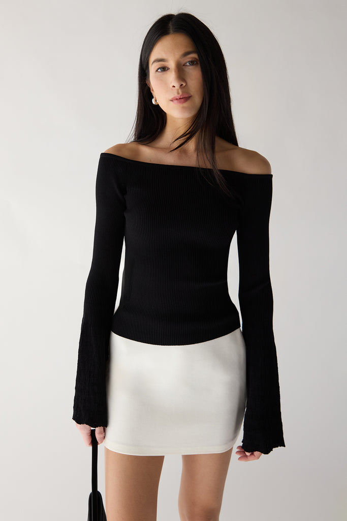 Off The Shoulder Trumpet Sleeve Top | OAK + FORT – OAK + FORT USA